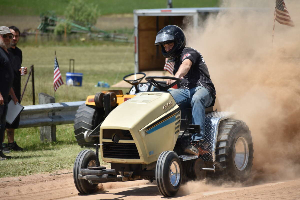 Garden tractors show power at show put on by Big Rapids Antique Farm ...