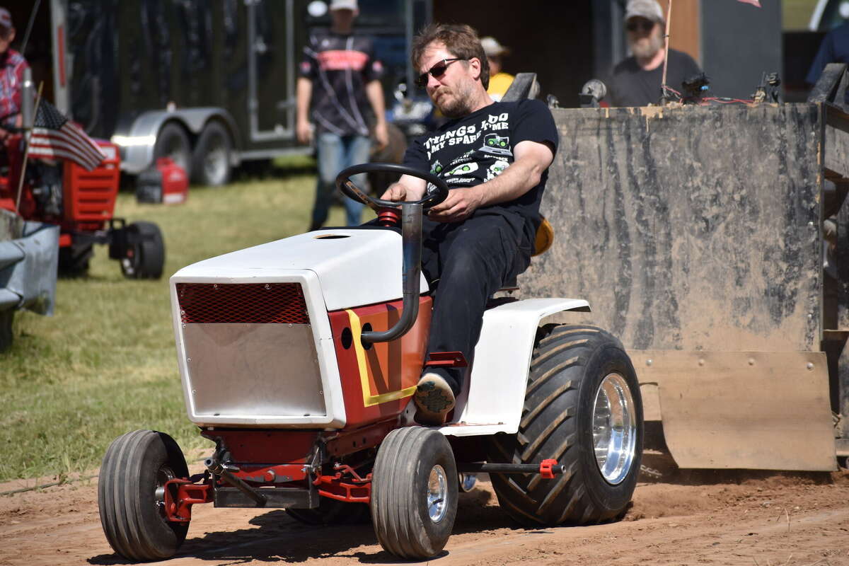 Garden tractors show power at show put on by Big Rapids Antique Farm ...