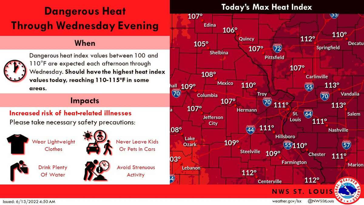Warning: Dangerous heat engulfs Missouri, Illinois