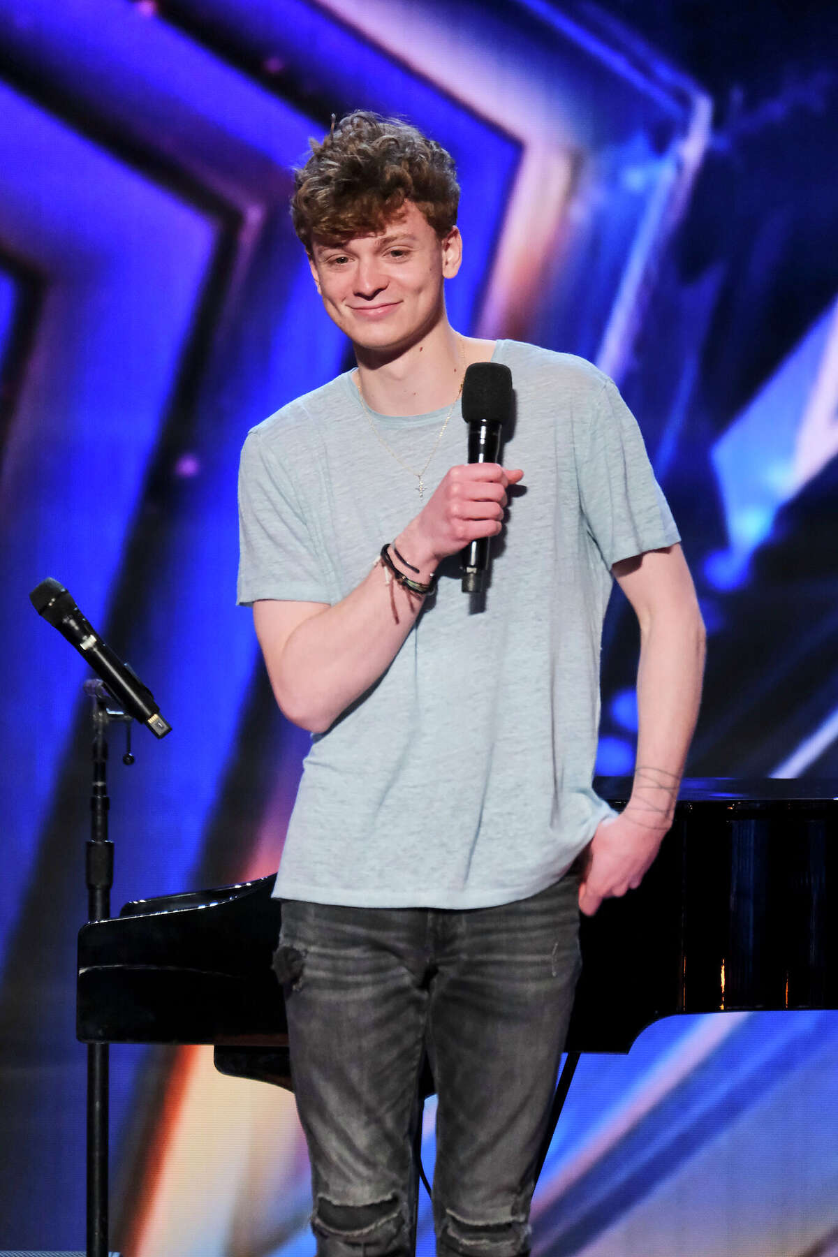 Kieran Rhodes, pianist and singer, performs on 'America's Got Talent'