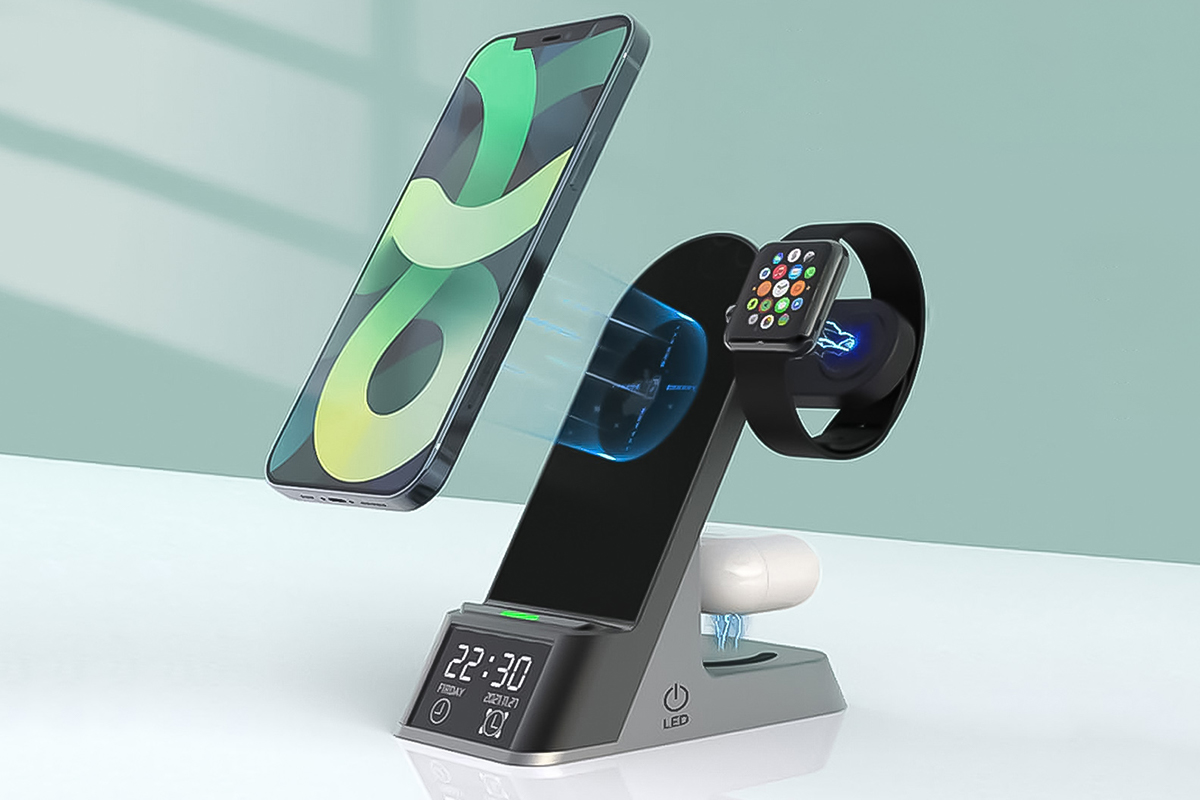 This multifunctional wireless charging stand ensures you're always ...
