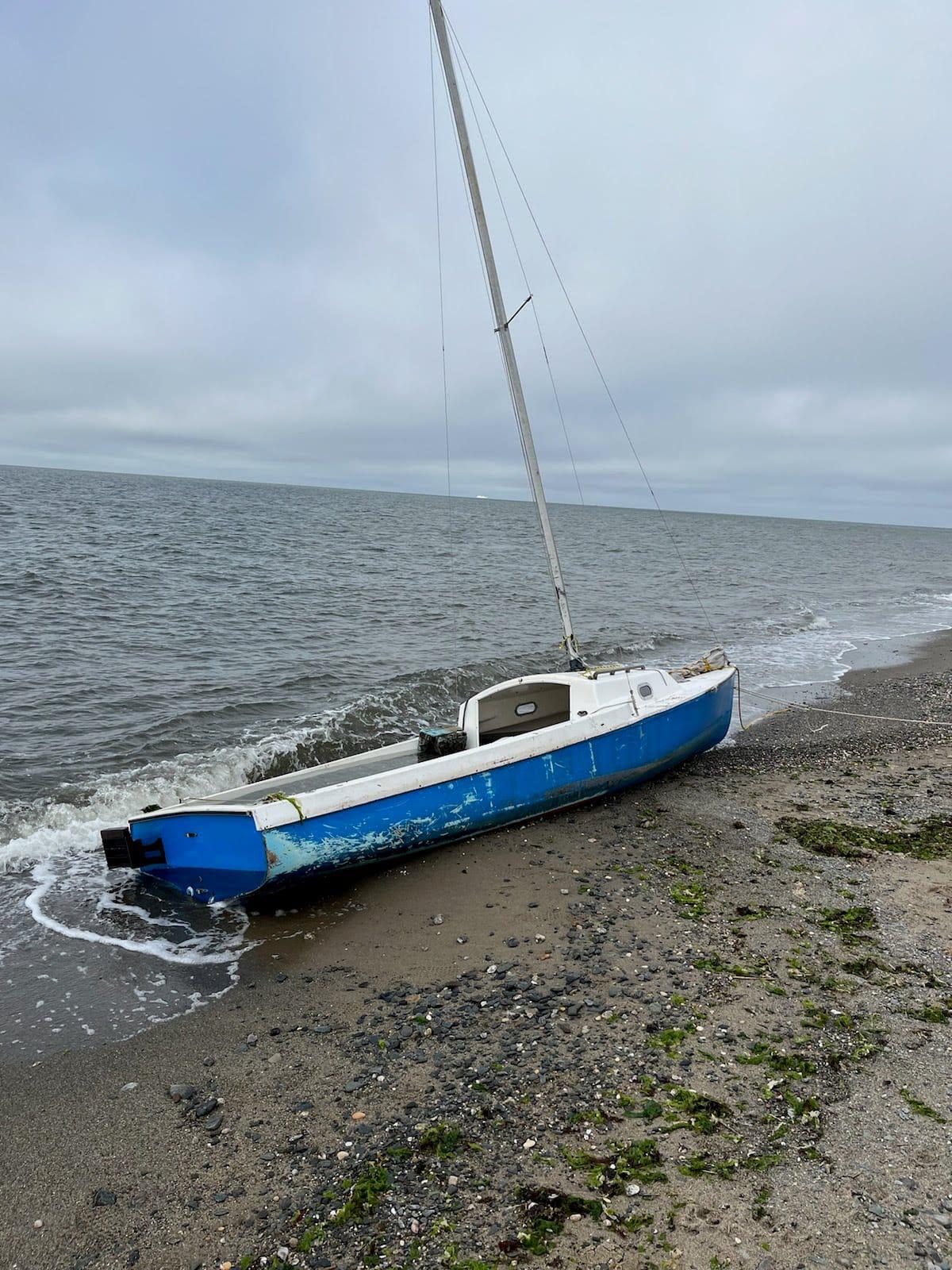 Empty sailboat on Stratford beach prompts search for owner