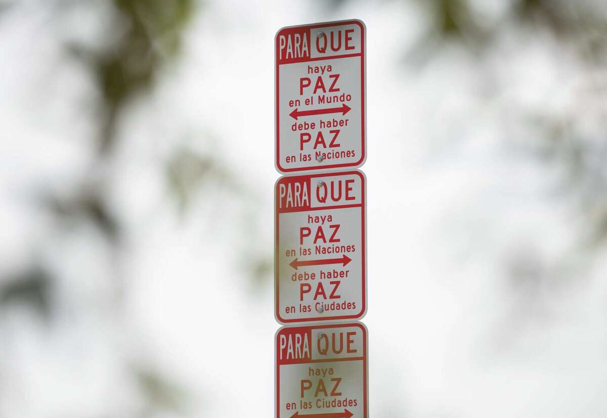 Artistic street signs in Houston suburb display positive messages