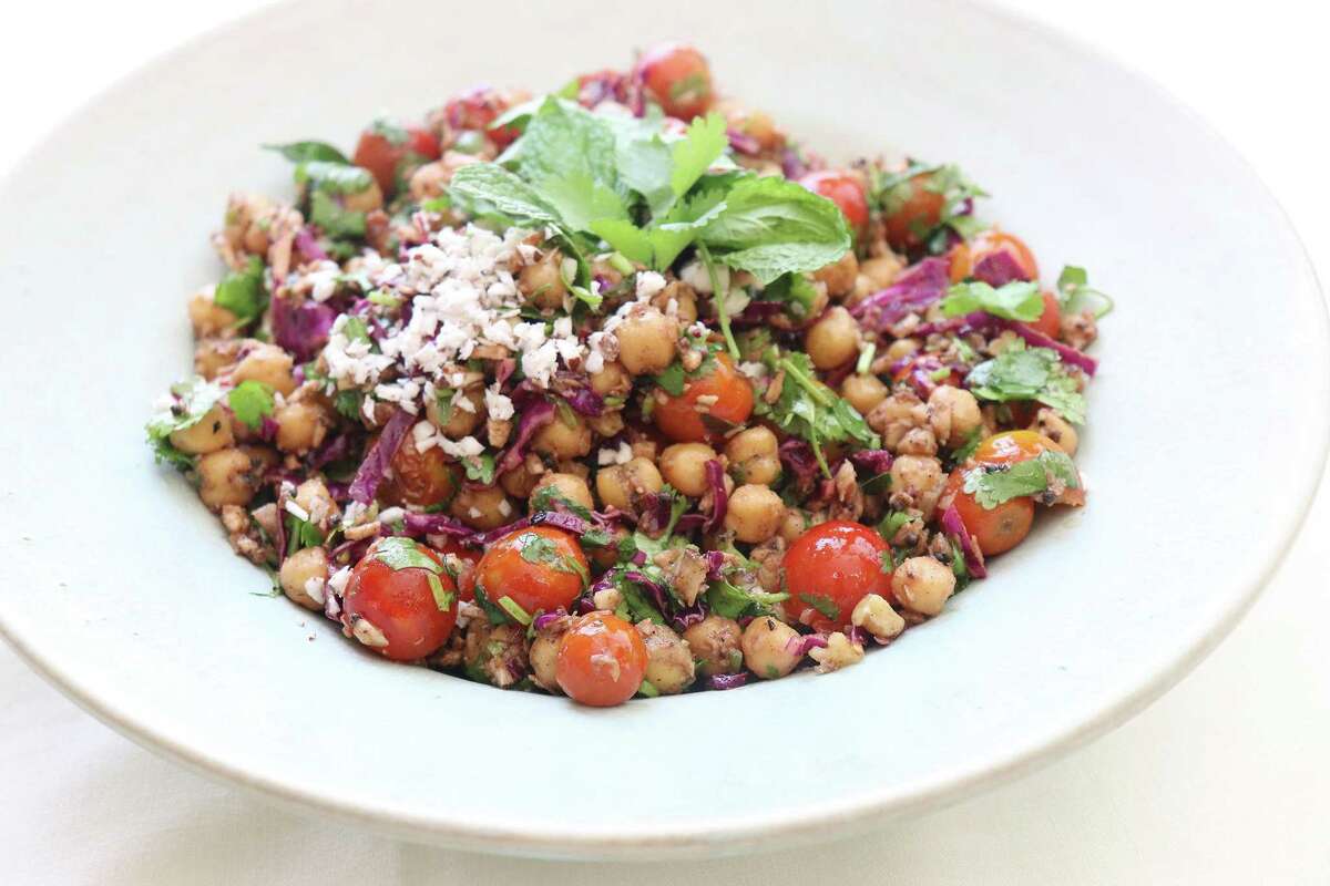 Chickpeas, coconut and spices bring comfort in a cold summer salad
