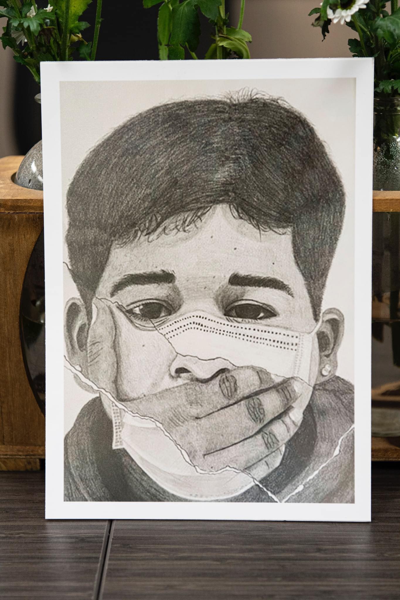 Inspired by pandemic anguish, South Houston student’s self-portrait on ...