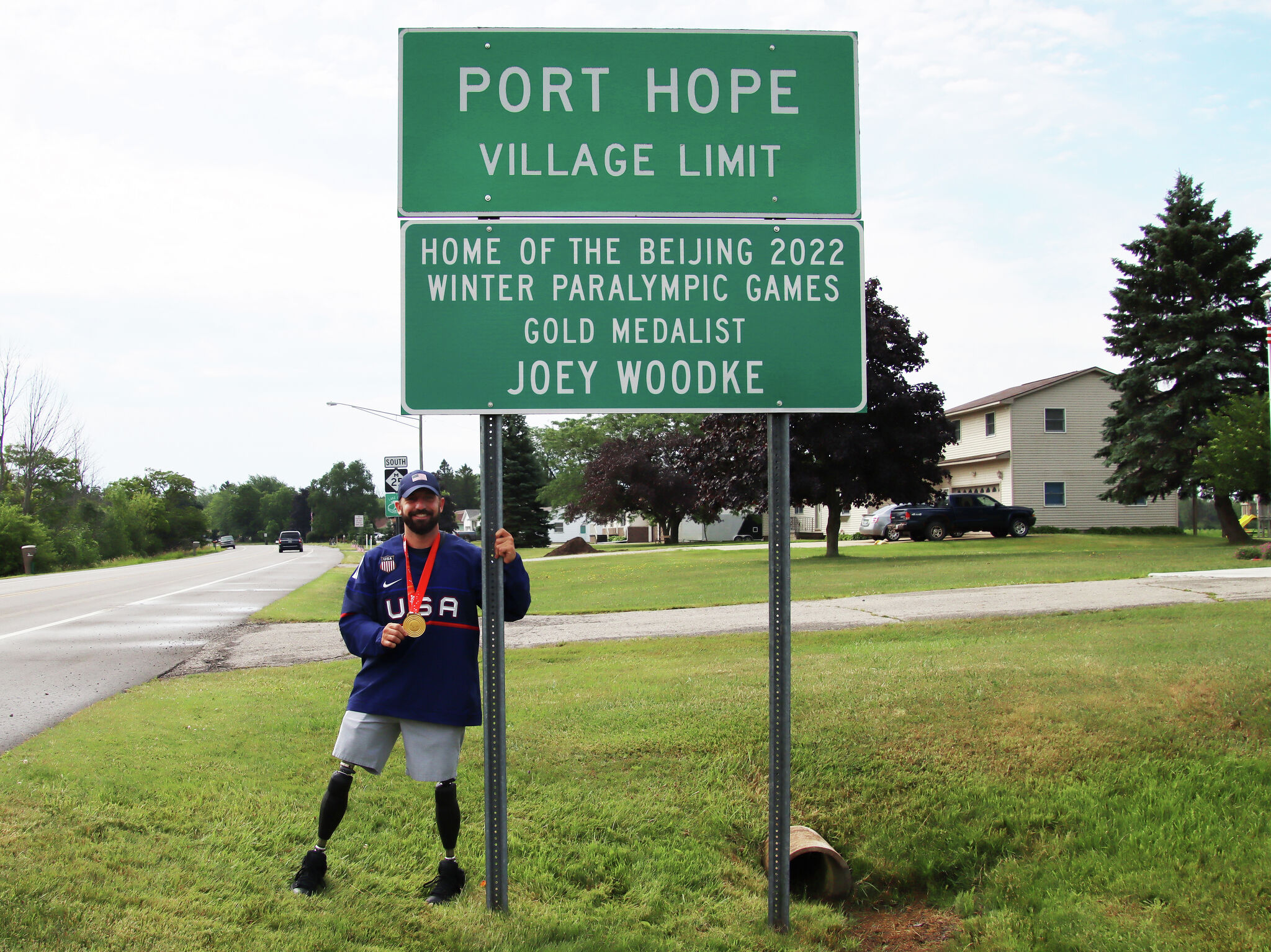 New MDOT signs on M-25 at the Port Hope village limits honor Paralympic ...