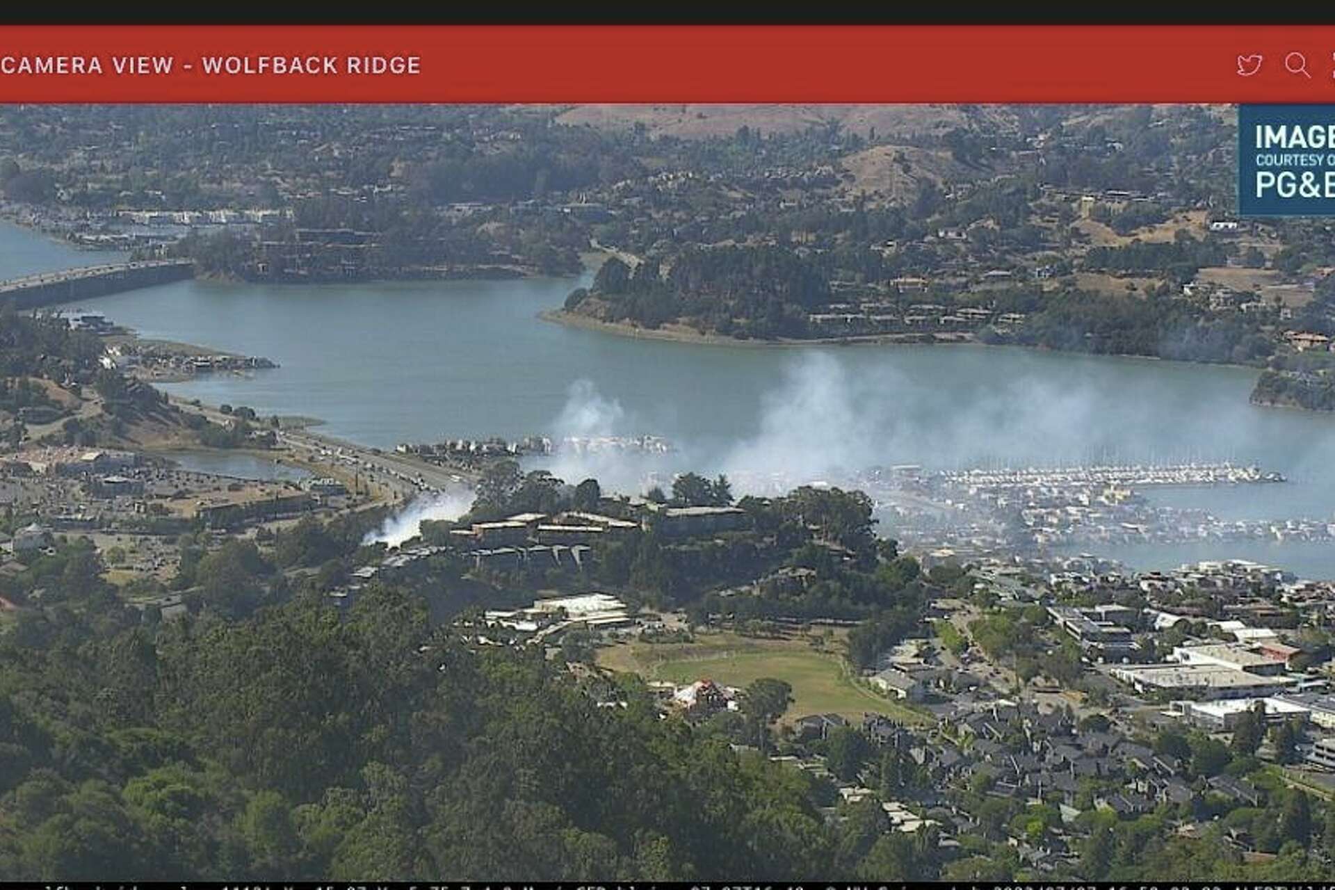 Forward progress stopped on fire near Highway 101 in Marin City