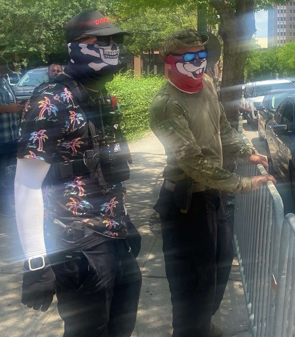 Armed men in Buc-ee's masks watched over anti-trans activist Kelly ...