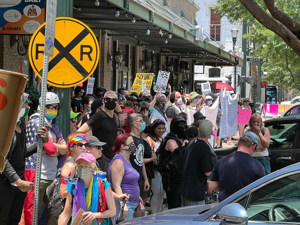 Armed men in Buc-ee's masks watched over anti-trans activist Kelly ...