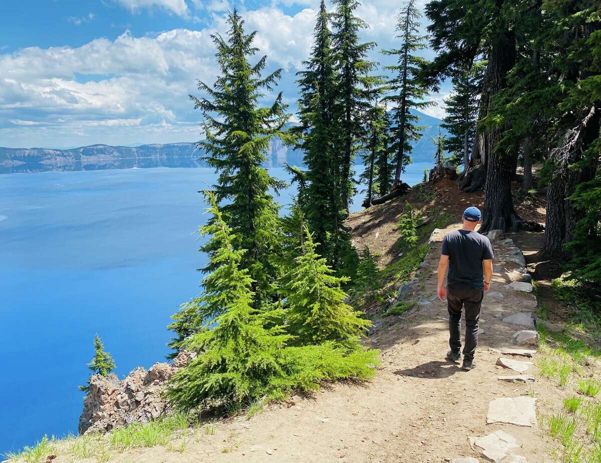 I hiked around Crater Lake, just outside of California.