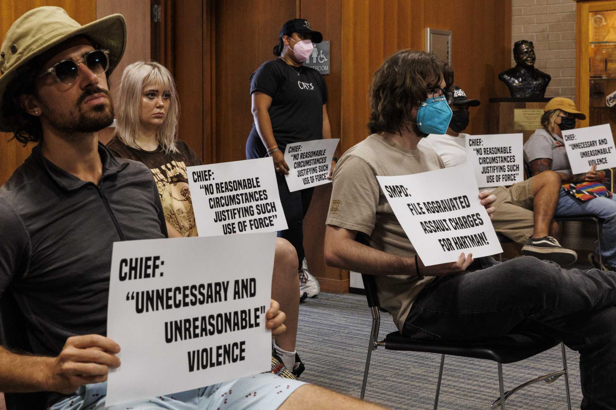 Activists: Ensure fired San Marcos cop won’t walk the beat again