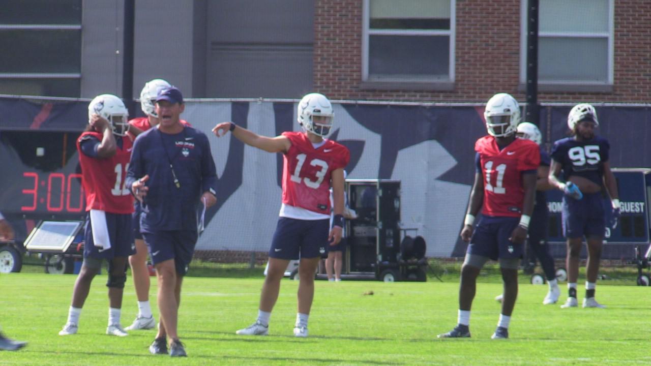 UConn football coach Jim Mora brings passion to his first fall practice ...