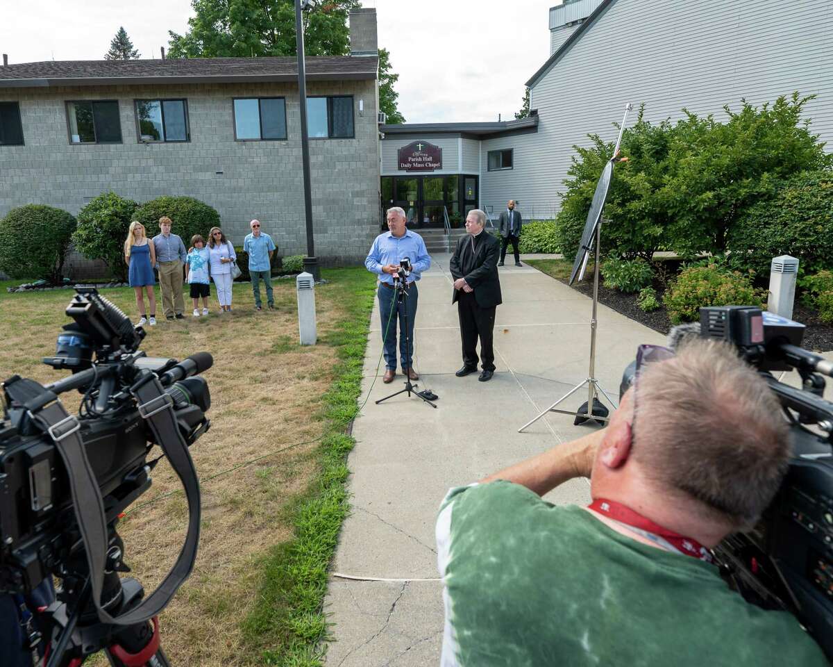 On Sunday, Bishop Edward B. Scharfenberger met on the steps of Corpus ...