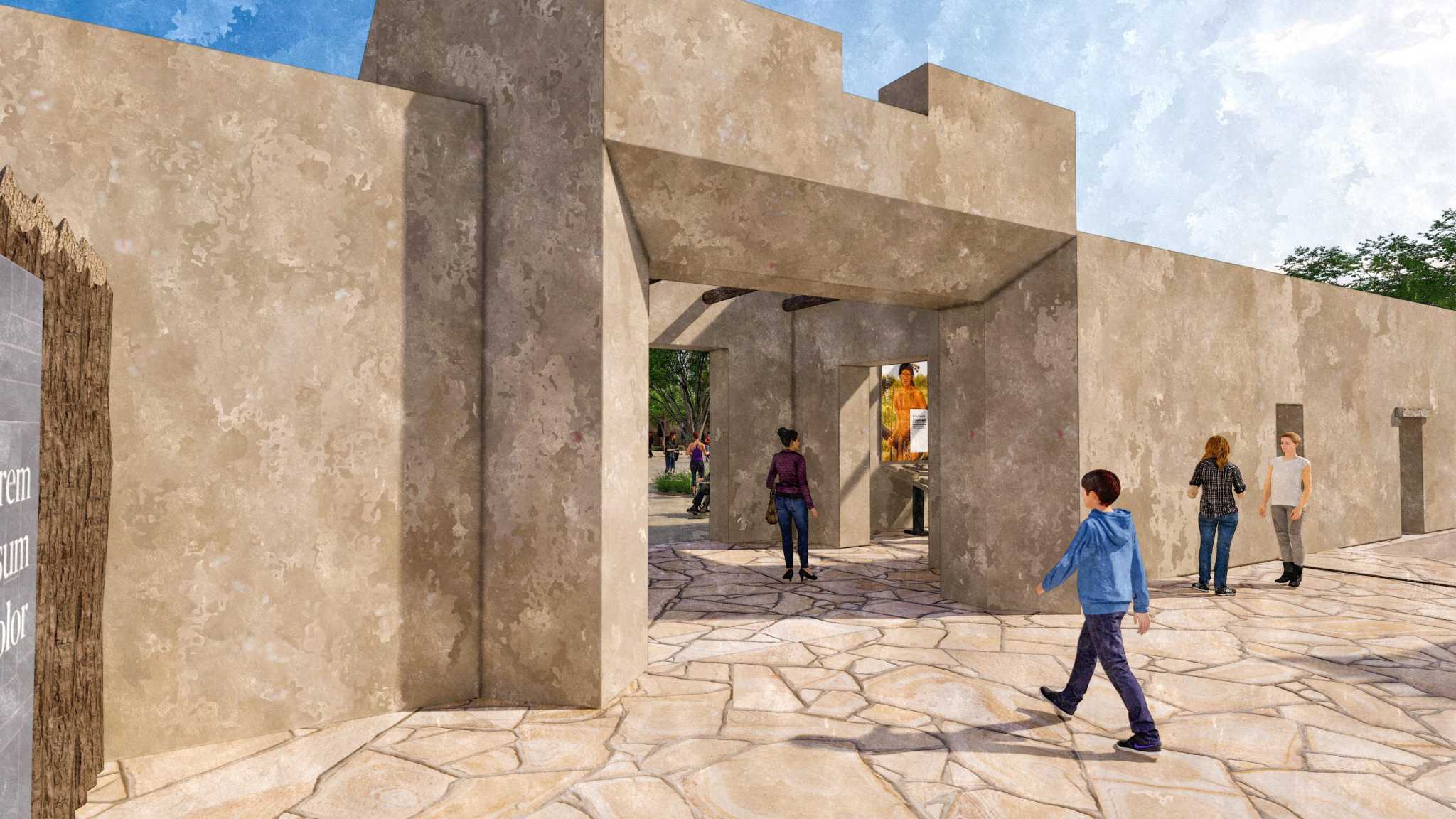 Alamo pedestrian plaza, mission gate prompt 'theme park' concerns
