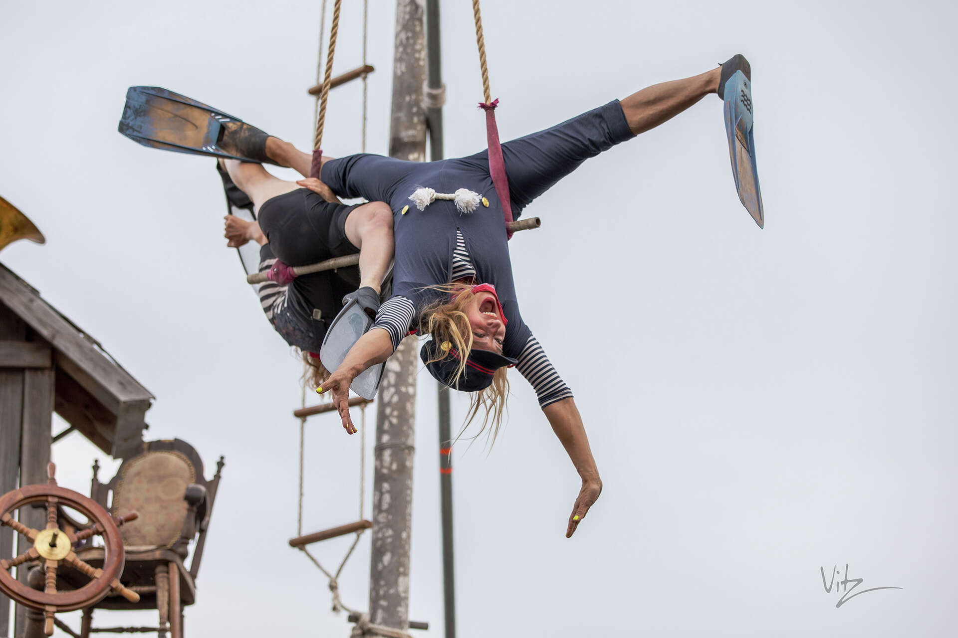 A floating river circus descends on San Francisco's Aquatic Park Cove