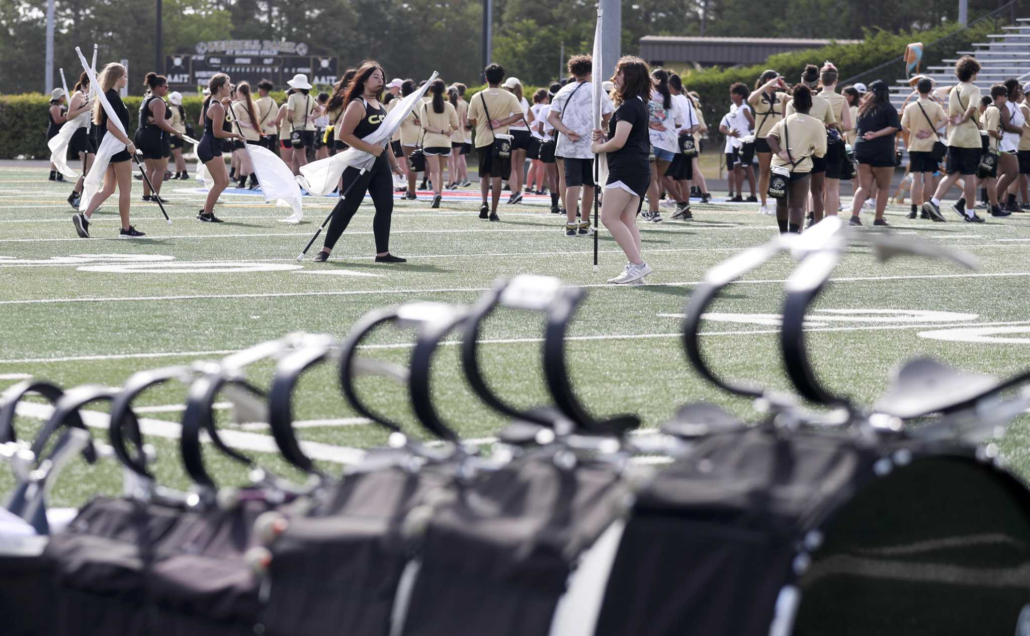 Battling the heat at band practice in Conroe