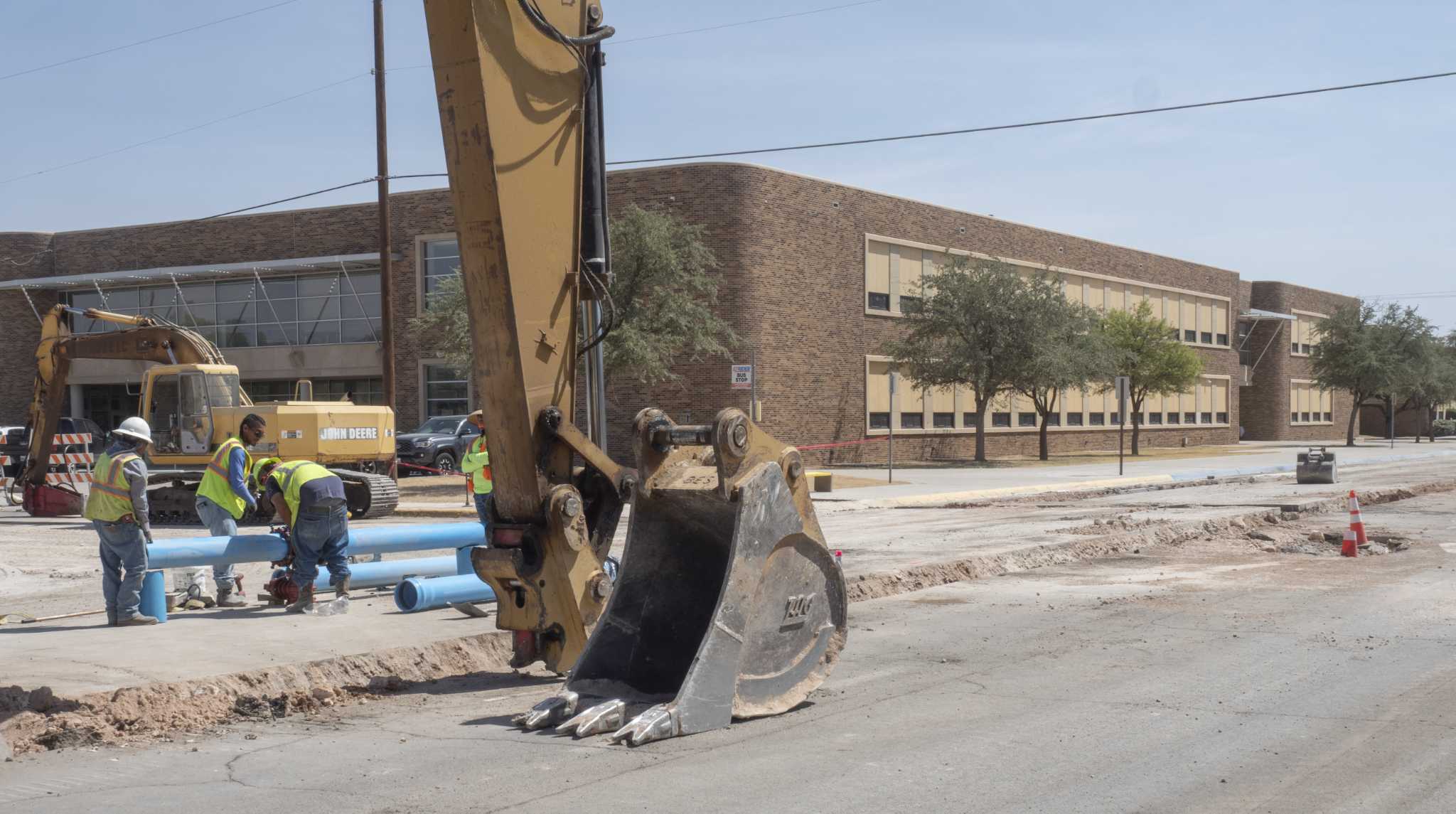 Road construction by Midland High School continues