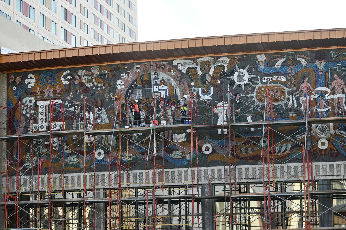 Artist Juan O’Gorman’s HemisFair mural being restored, cleaned