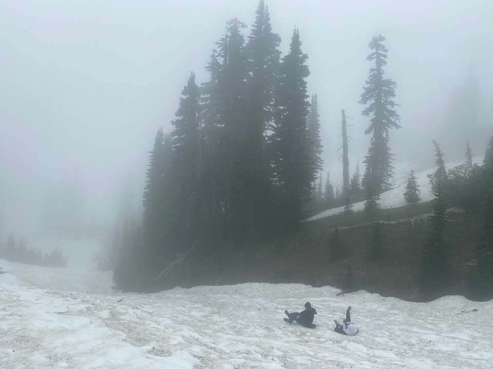 A snow-covered hike on Mount Rainier's Skyline Trail