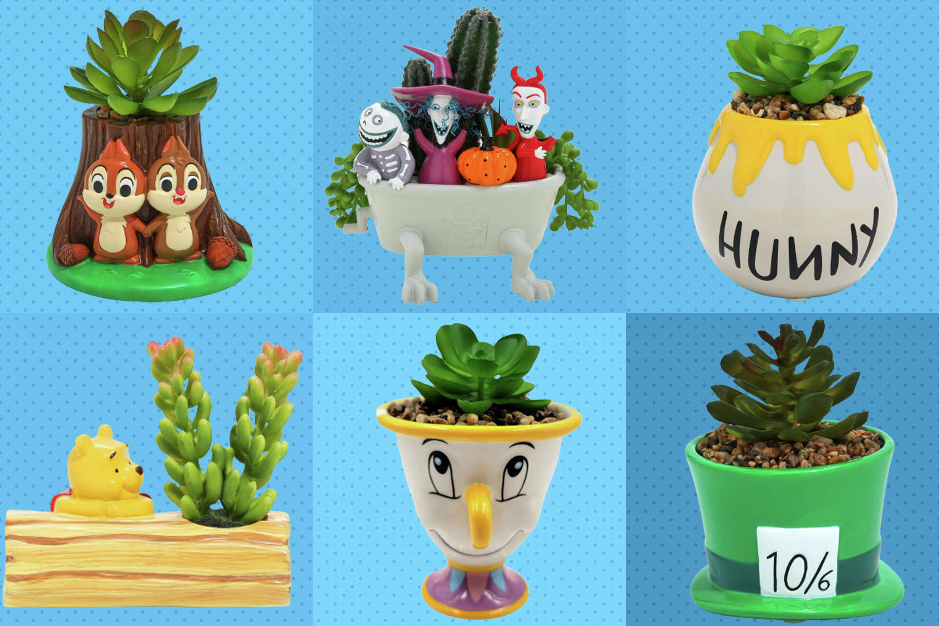 Disney succulent planters feature popular characters and faux plants