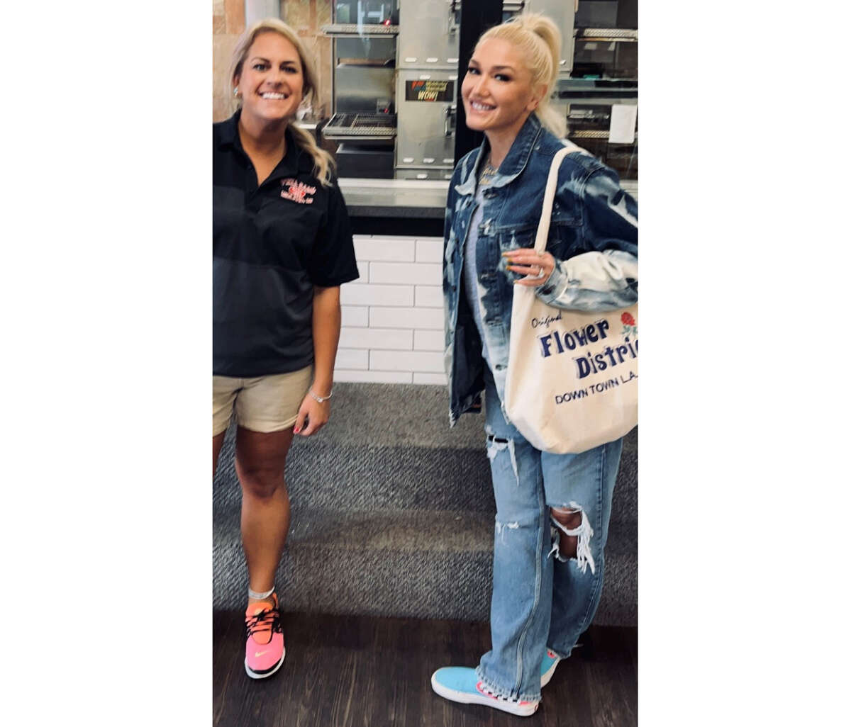 Gwen Stefani visits Pizza Sam's and Midland Mall in Midland, Michigan
