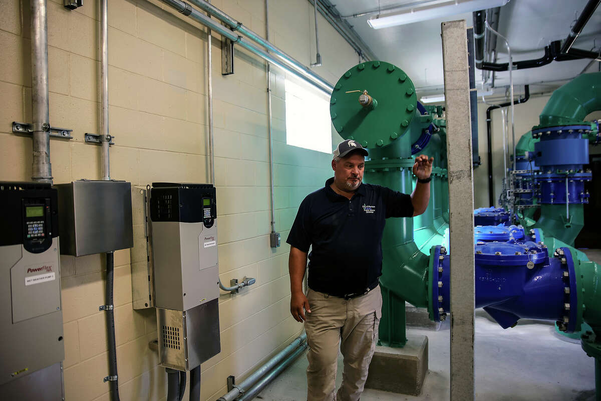 How part of Manistee's sewer project was finished Monday