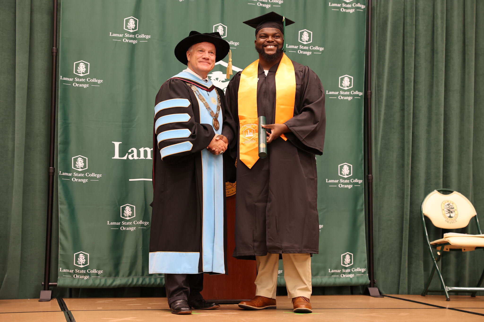 Lamar State College Orange graduates 100 students