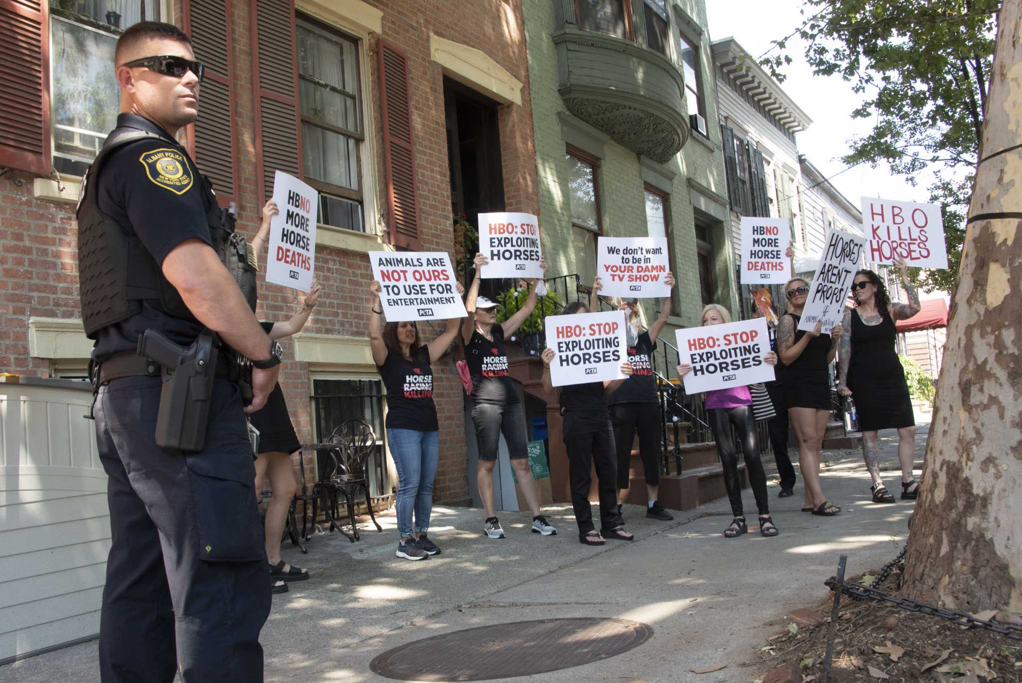 PETA protests ‘The Gilded Age’ filming in Albany