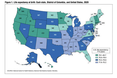 US life expectancy by state: Average life expectancy in Texas