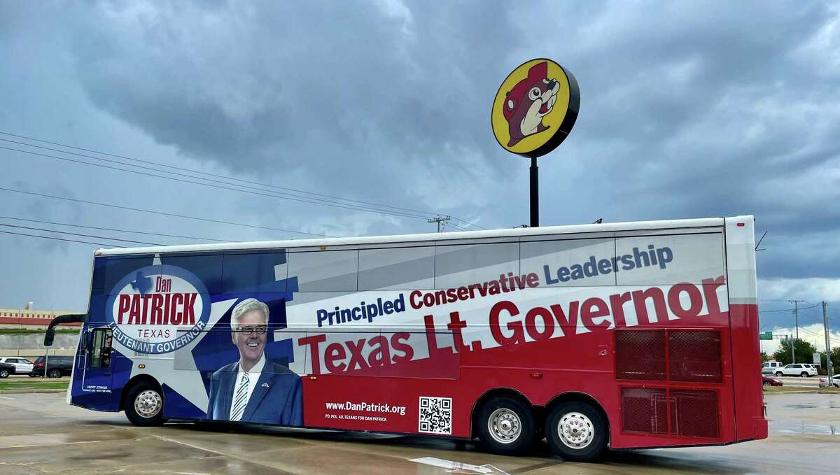 Lt. Gov. Dan Patrick launches 131-stop bus tour at the Alamo as Collier ...