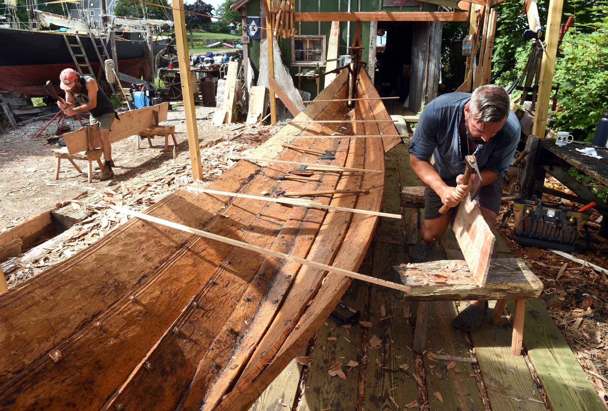 Shipwrights build Viking ship in Stony Creek boatyard