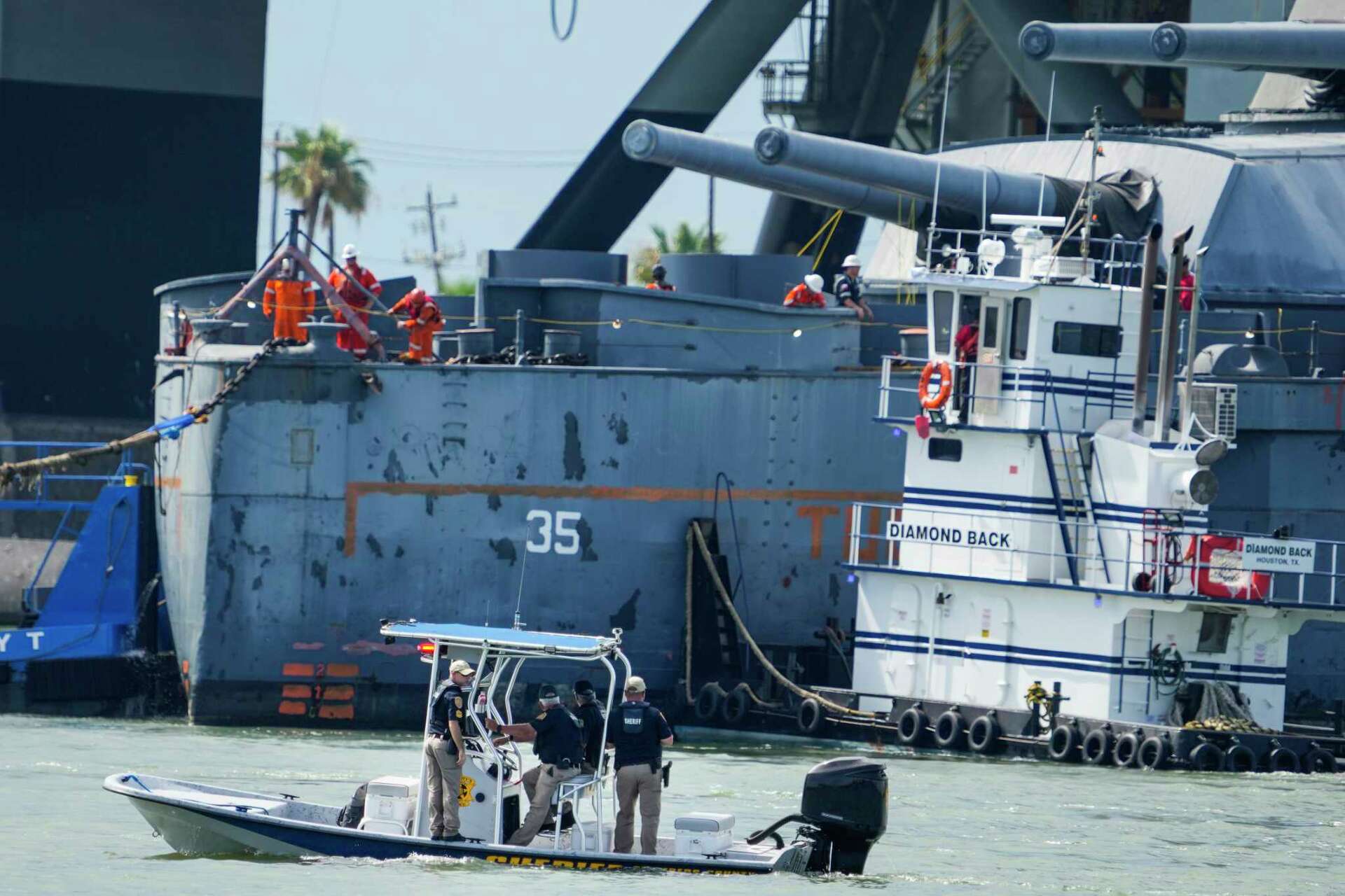 Battleship Texas arrives in Galveston earlier than expected