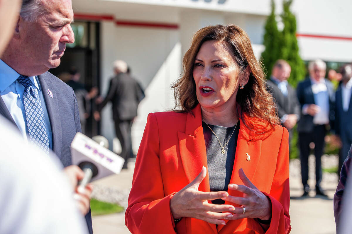 PHOTOS: Whitmer, Kildee visits launch of SK Stiltron plant