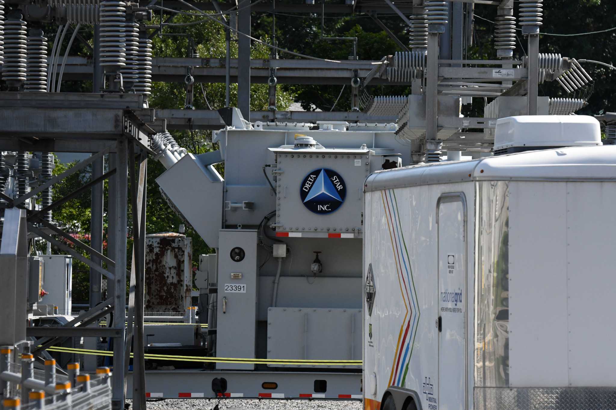 Mobile power substations are used as 'security blankets'