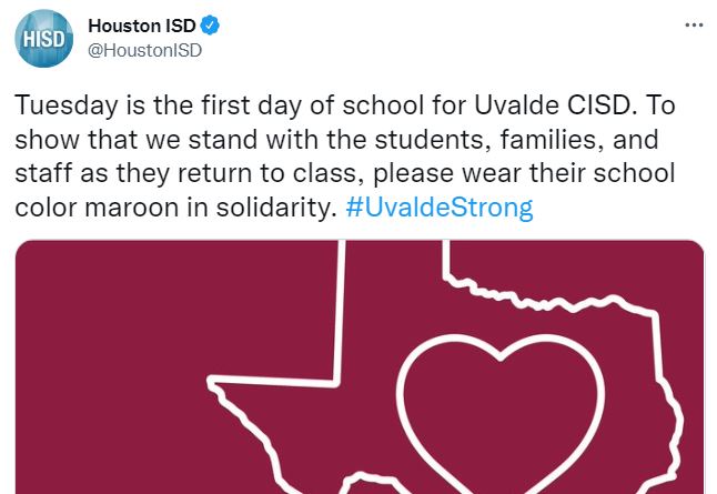 HISD students wear Uvalde colors as community returns to school
