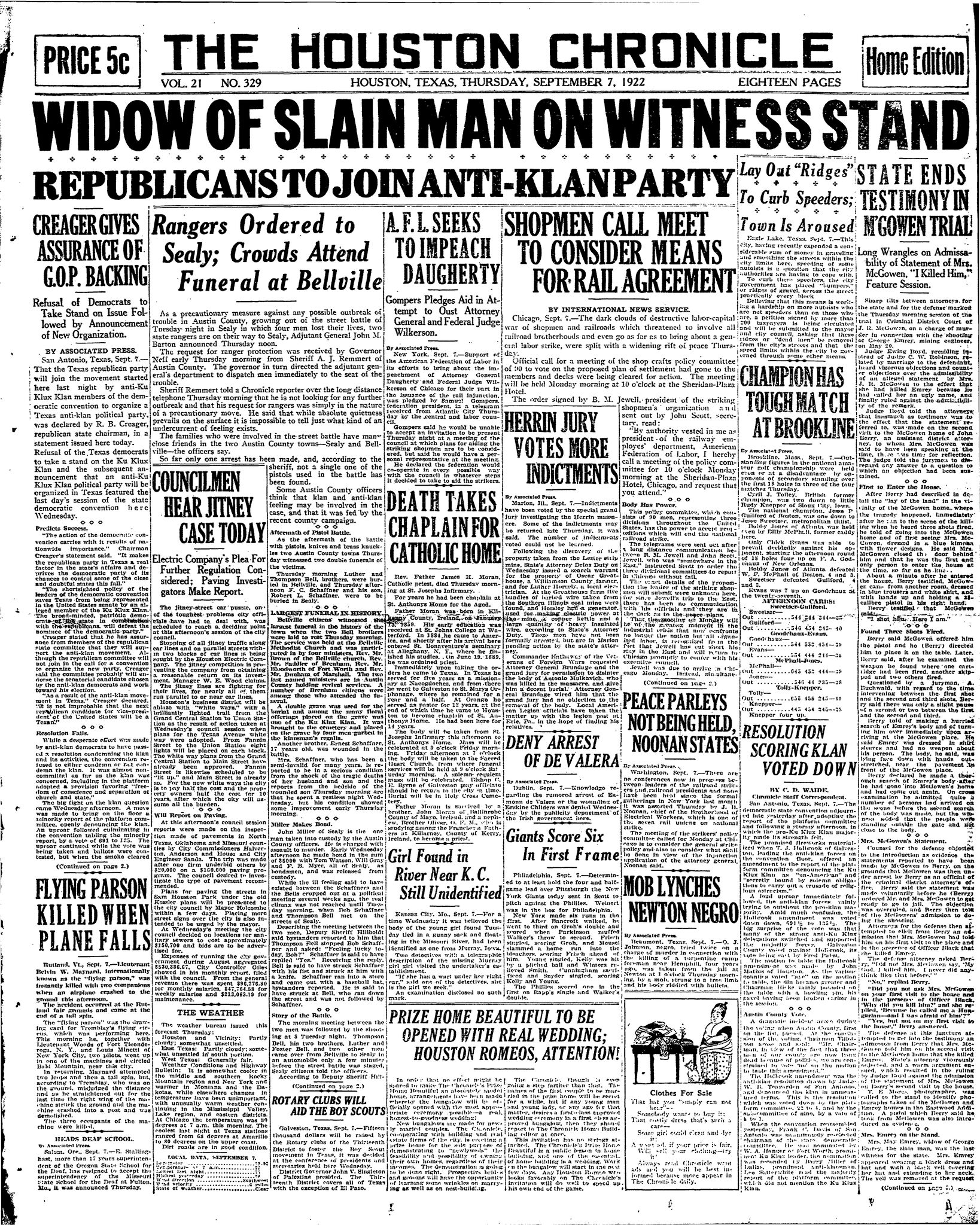 This day in history, Sept. 7, 1922: A lynching in East Texas, the ...