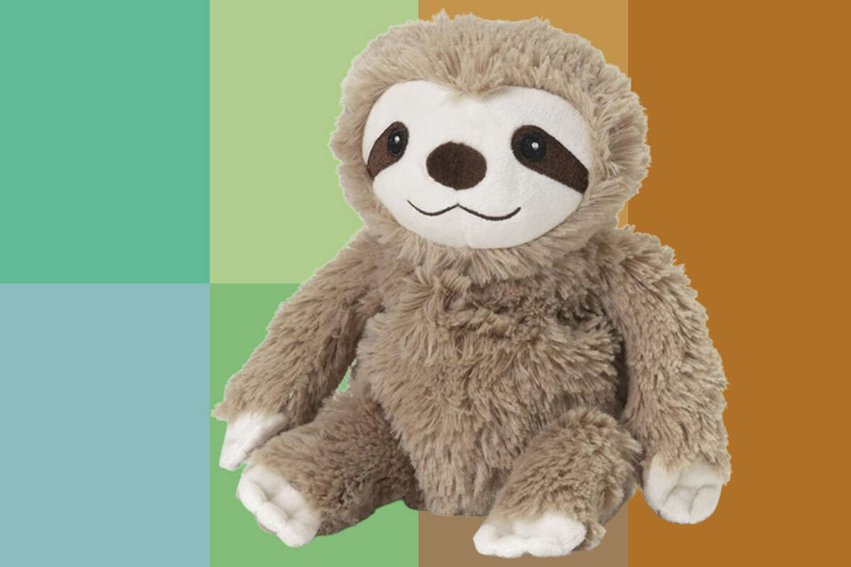 Warmies stuffed sloth is microwavable and smells of lavender to help ...