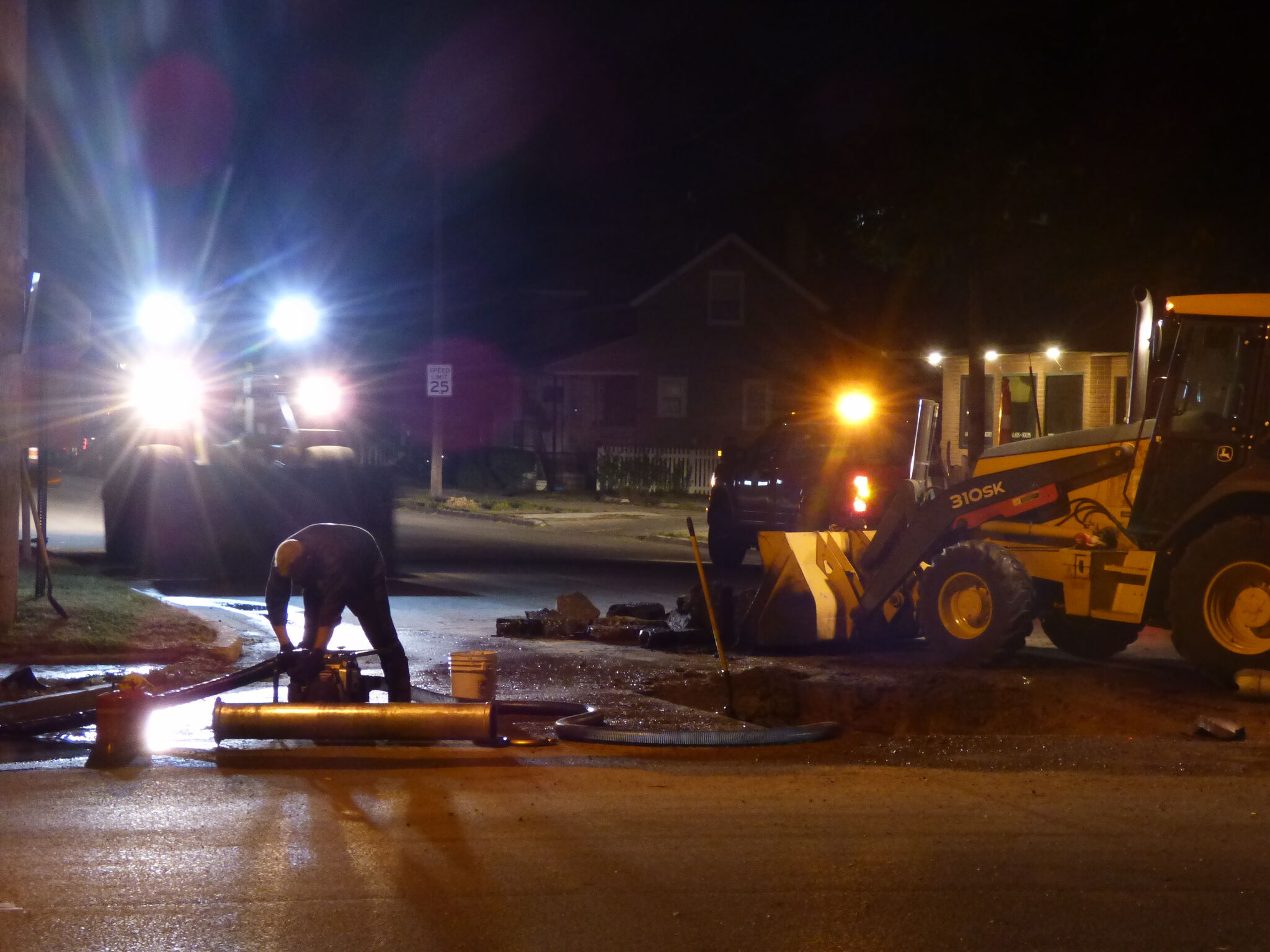 Manistee DPW crews work late to repair broken water main