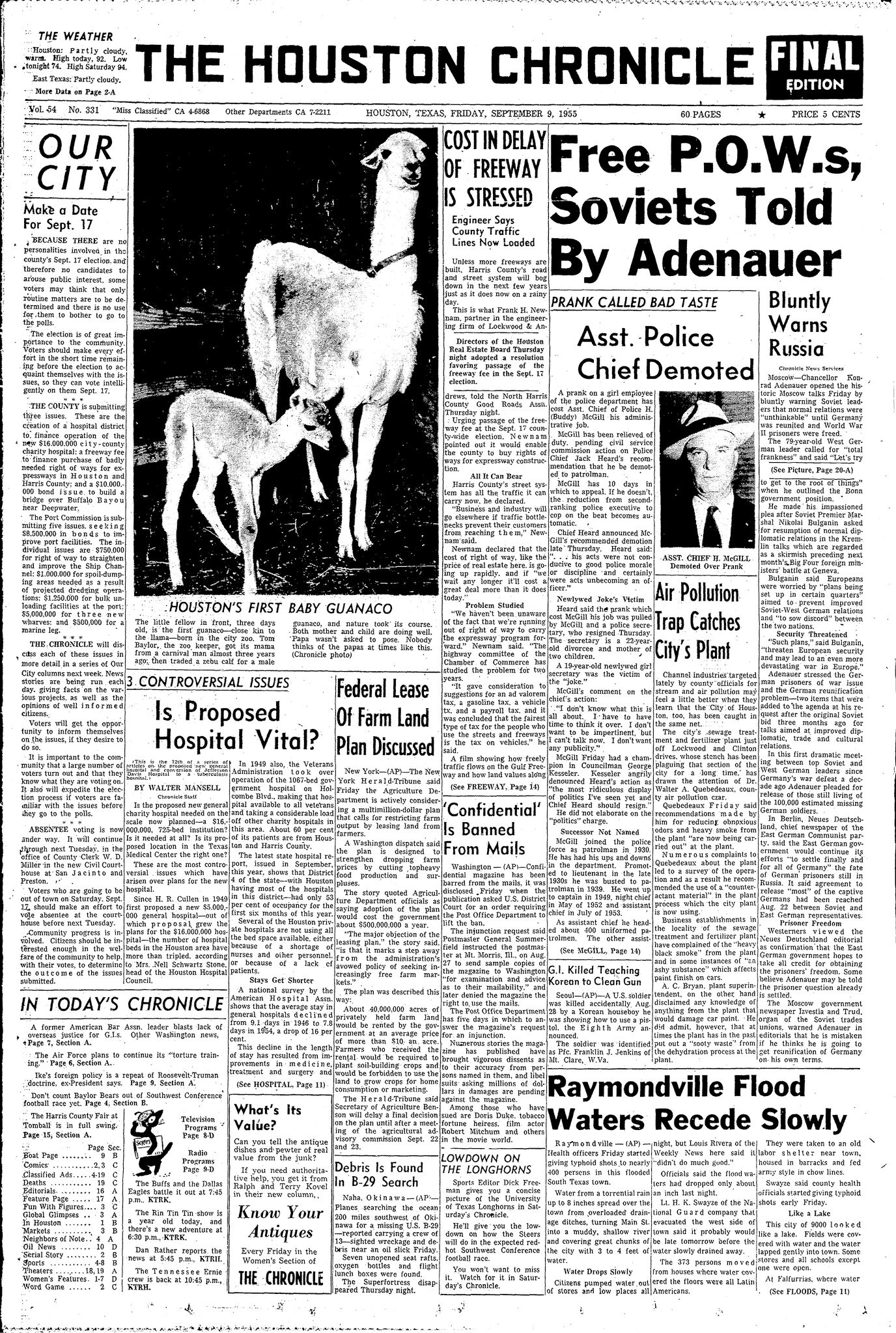 This day in Houston history, Sept. 9, 1955: HPD official faces demotion after prank