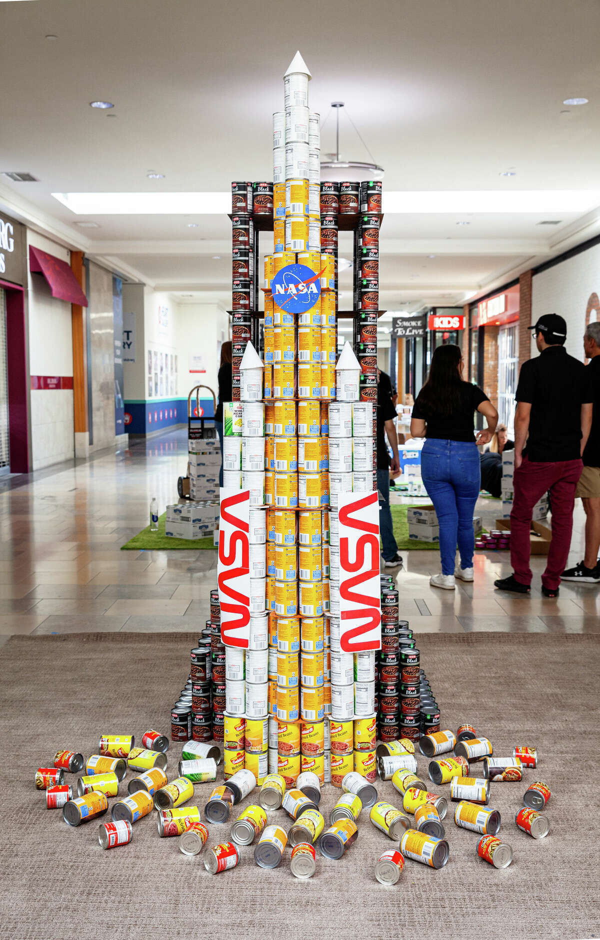 Canstruction canned-food sculptures on display at North Star Mall