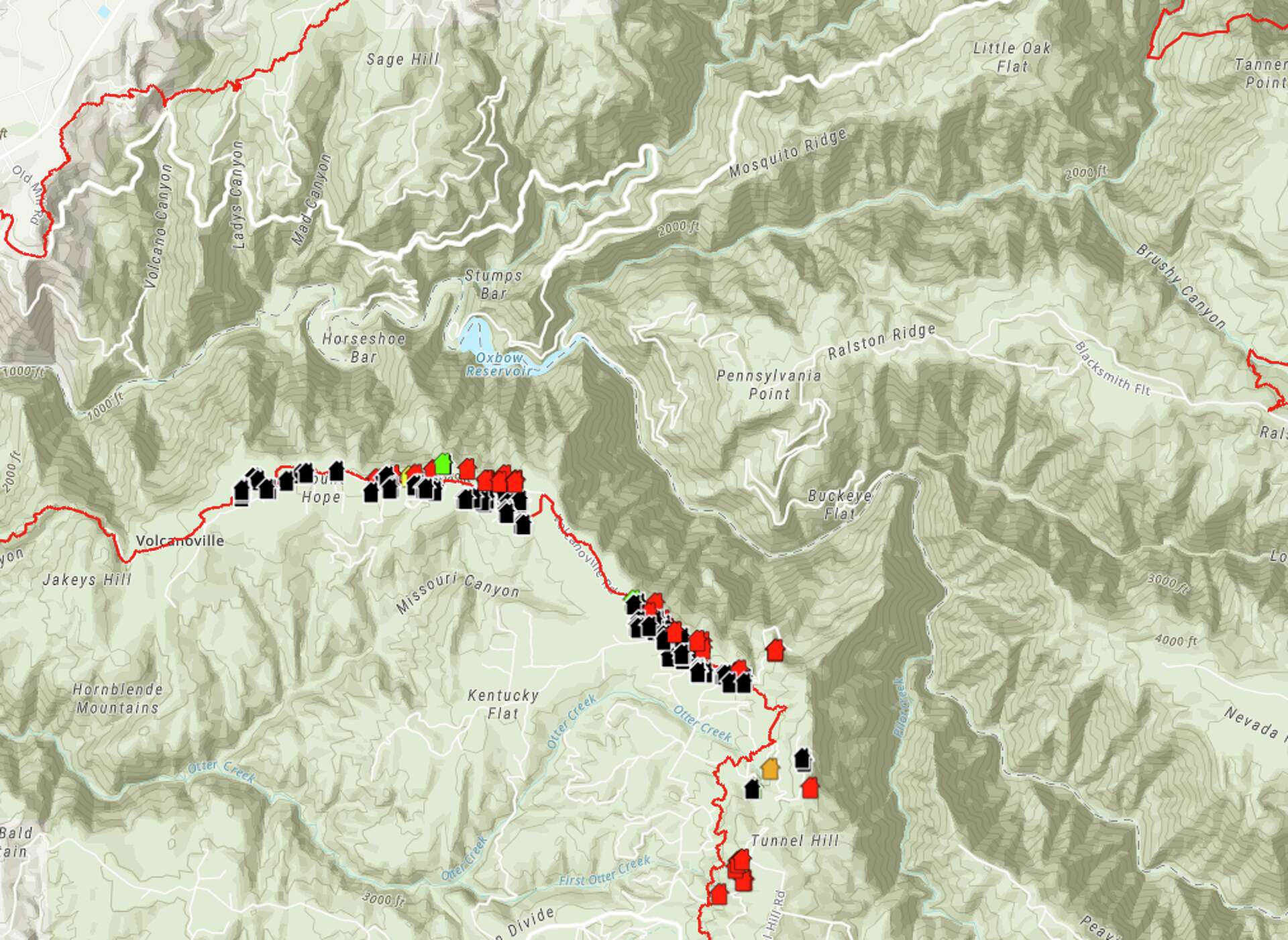 Mosquito Fire map shows where homes were destroyed