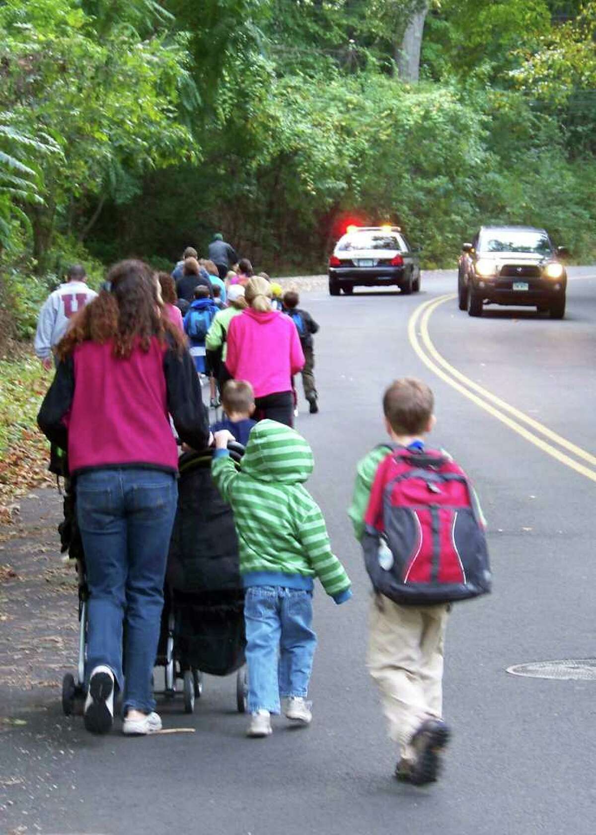 For one day, students walk to school