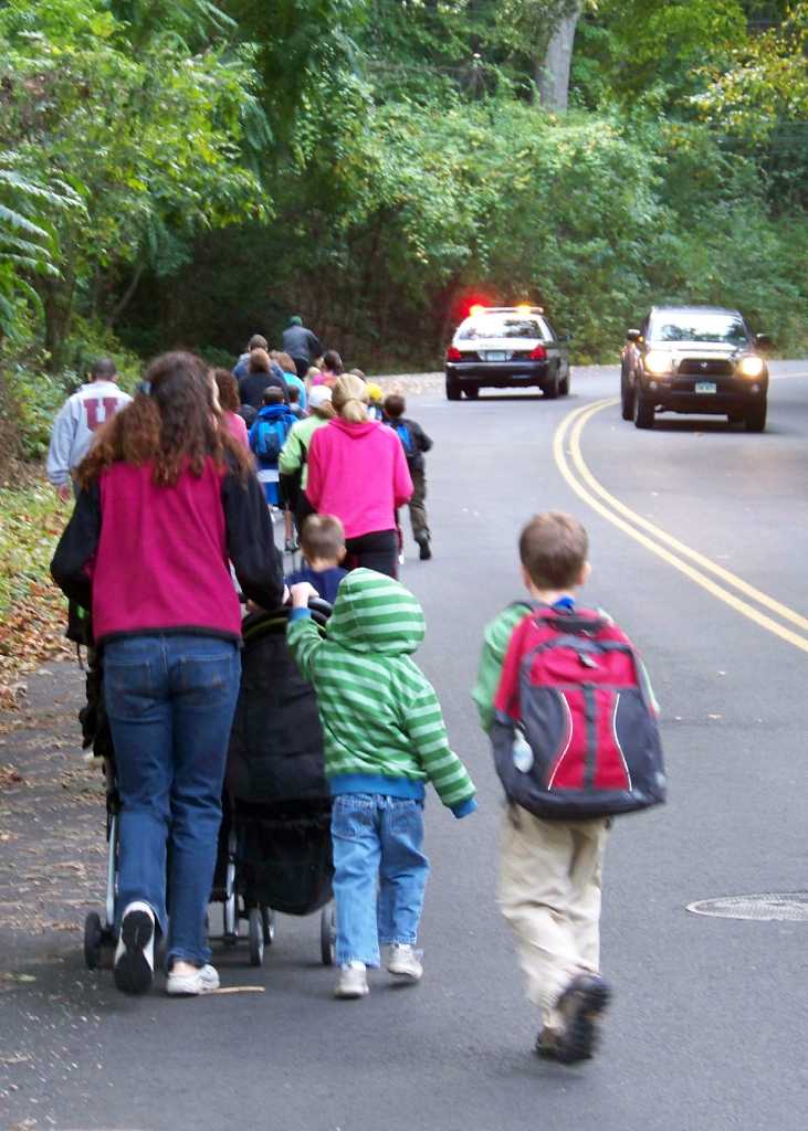 For one day, students walk to school