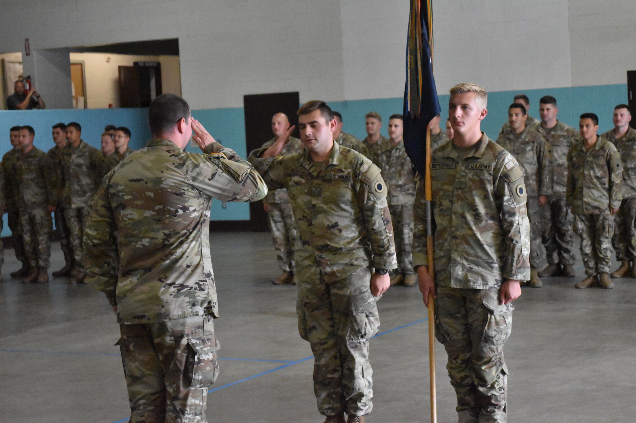 Soldiers at the Big Rapids Armory prepare for deployment