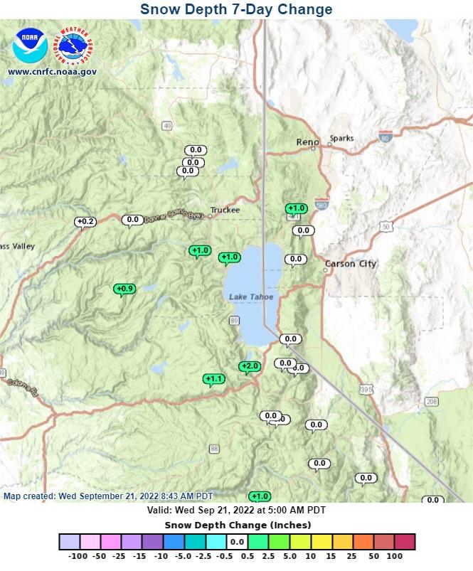 Rare September storm in California coated parts of Tahoe in snow
