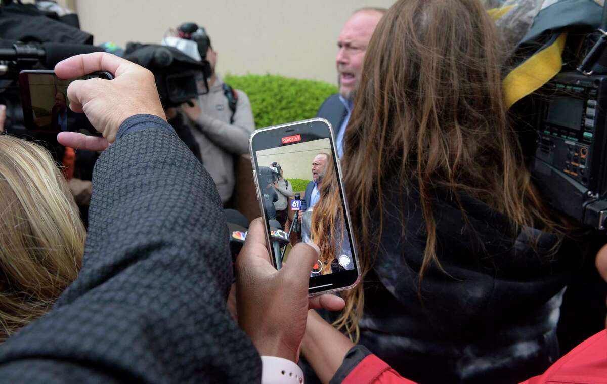 Video of Sandy Hook dad sparks shouting at Alex Jones trial