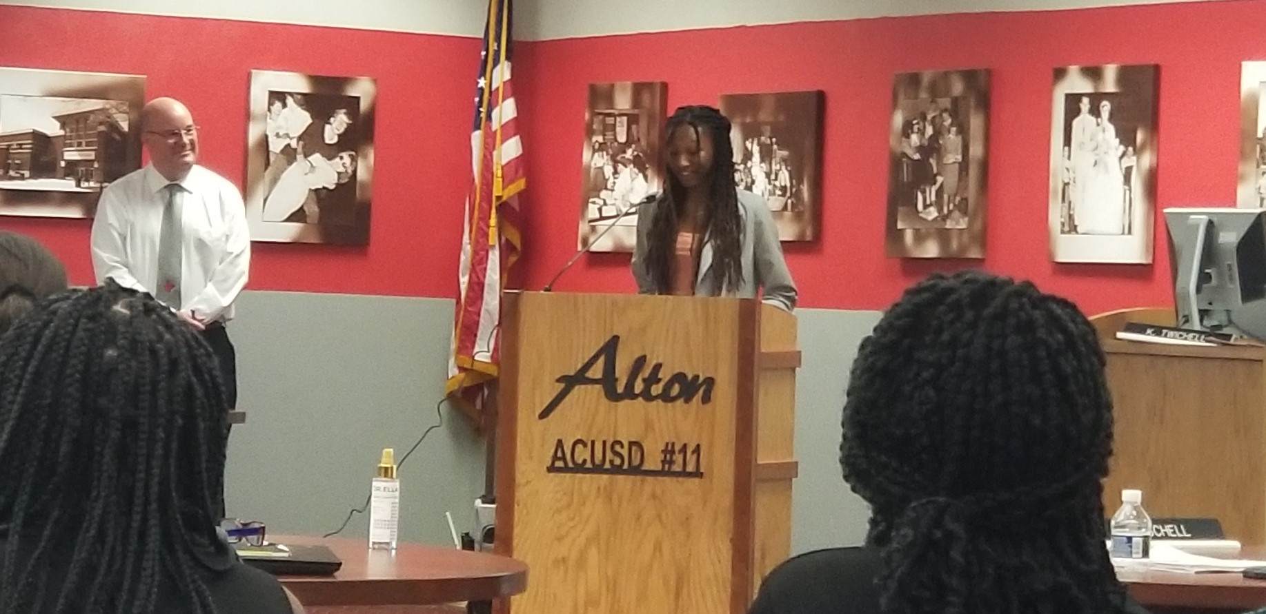 Alton school board honors award winning students