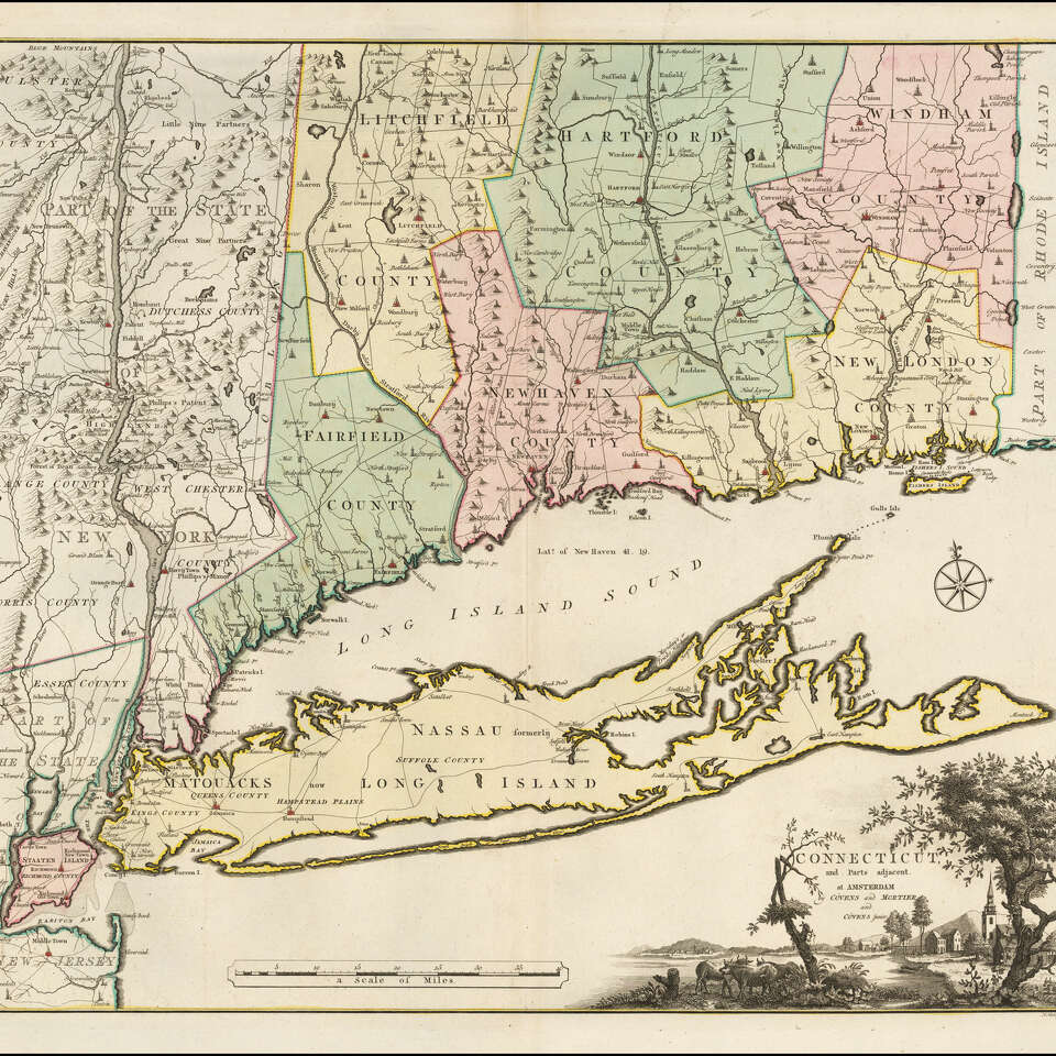 These historical maps of Connecticut show the state from 1685-1915