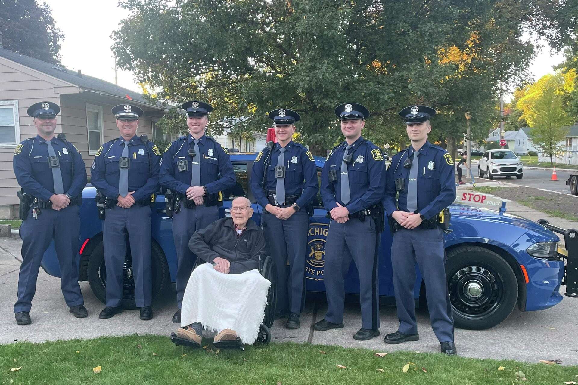Retired Michigan State Police sergeant celebrates 100th birthday