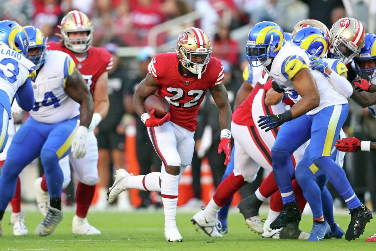 All smiles off the field, 49ers’ Jeff Wilson is mayhem in motion between the lines